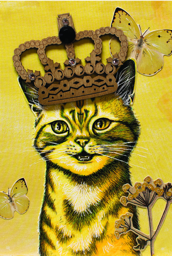 Home page for Mary Williams, Cat drawings, collage and portraits.